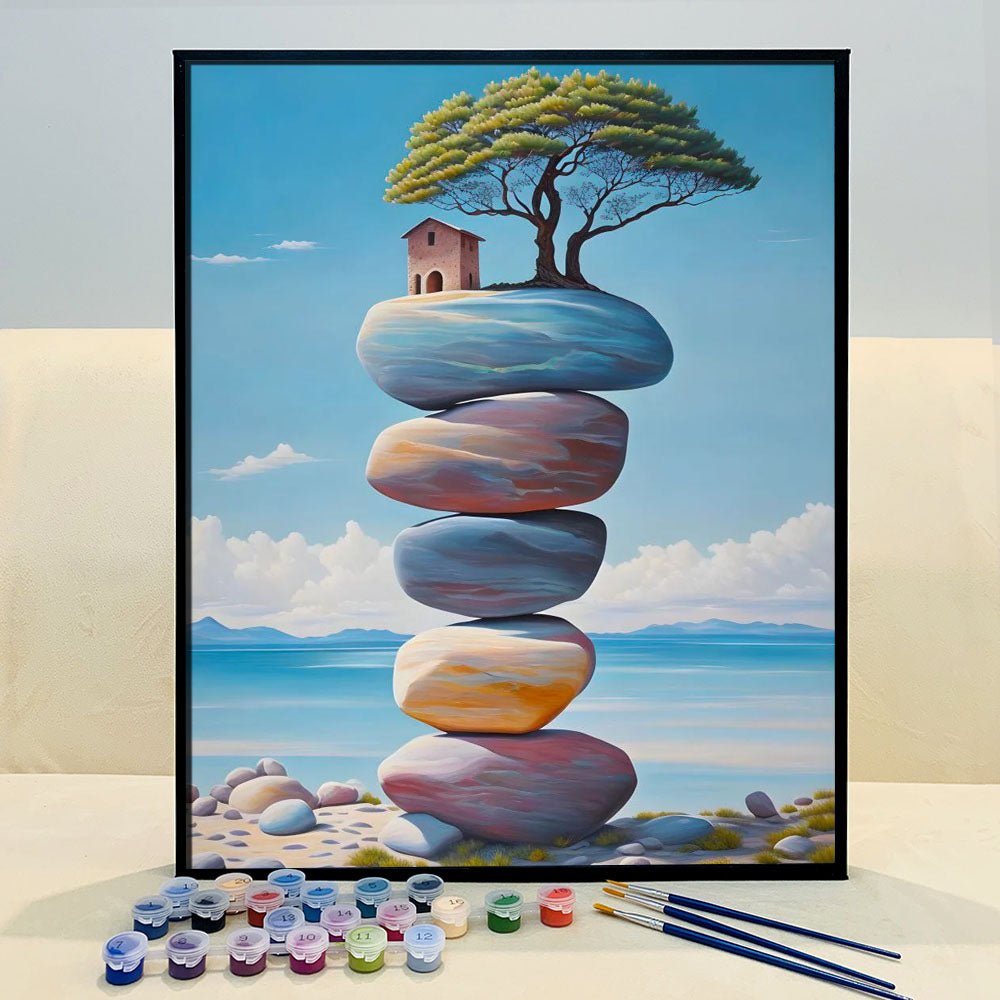 VIVA™ DIY Painting By Numbers - Stone Balancing (16"x20"/40x50cm ...